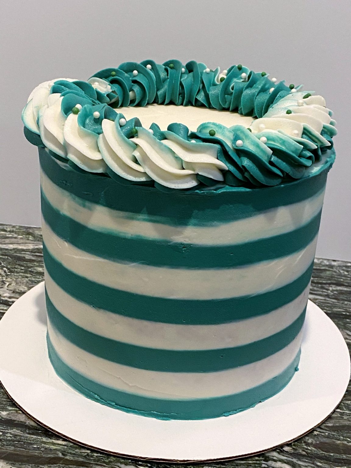 7" Buttercream Drip/Striped Cake | Believe Cakes